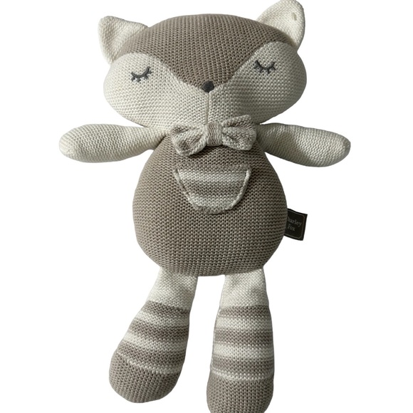Living Textiles | Toys | Living Textiles Charlie Fox Gray Cream Knit ...